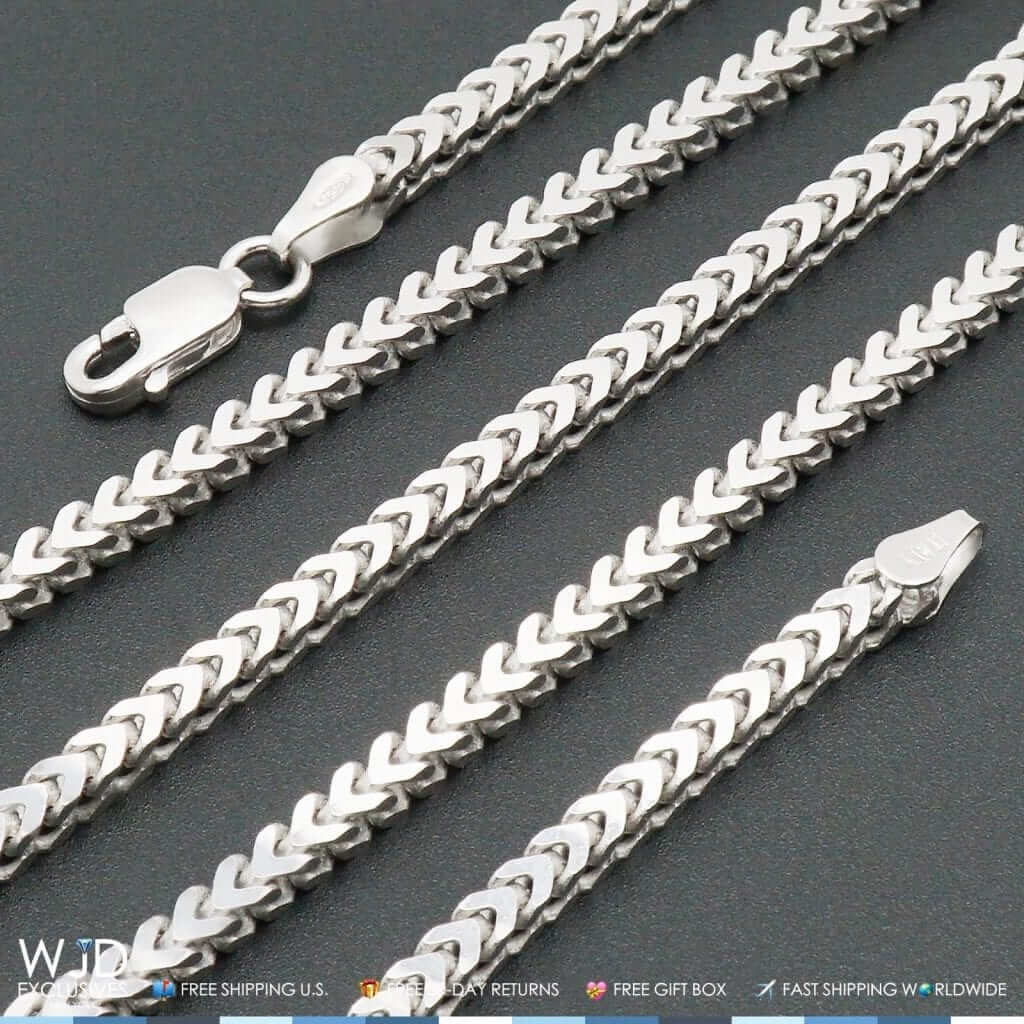 Sterling Silver 2.5mm Franco Box Chain (Hollow) 16"-30"