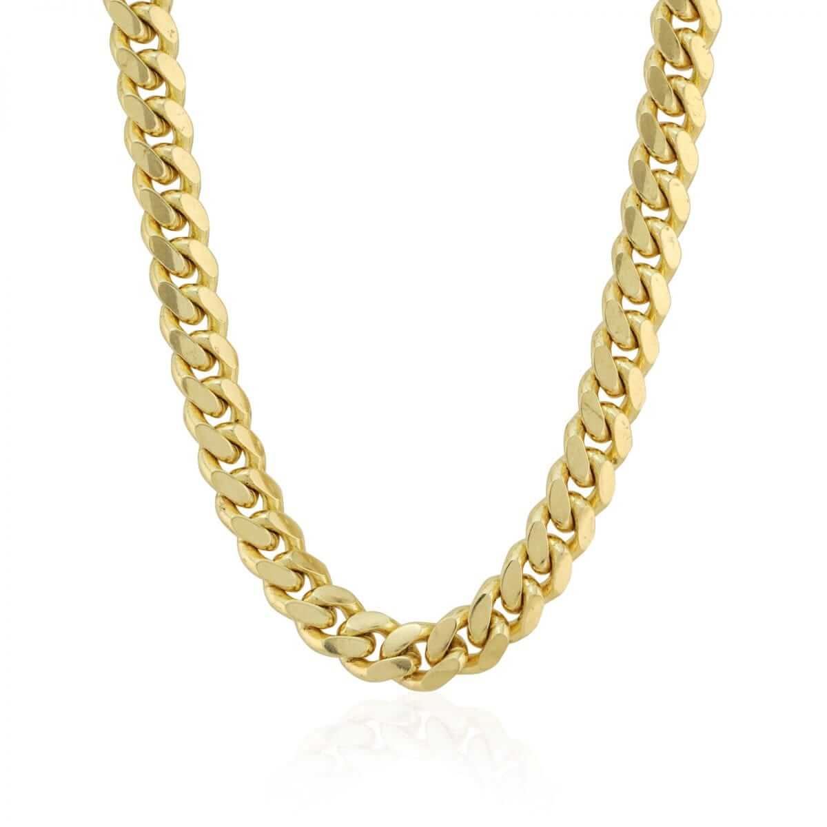 14K Yellow Gold 5mm Miami Cuban Chain Box Clasp (Solid Links) 20"-30"